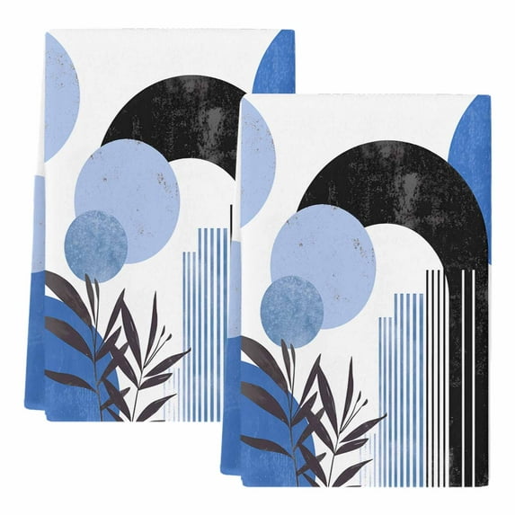 Dish Towels, Blue Boho Absorbent Kitchen Towels 2 PCS, Geometric Line ...