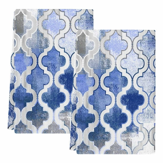 Dish Towels, Blue Morocco Pattern Absorbent Kitchen Towels 2 PCS ...