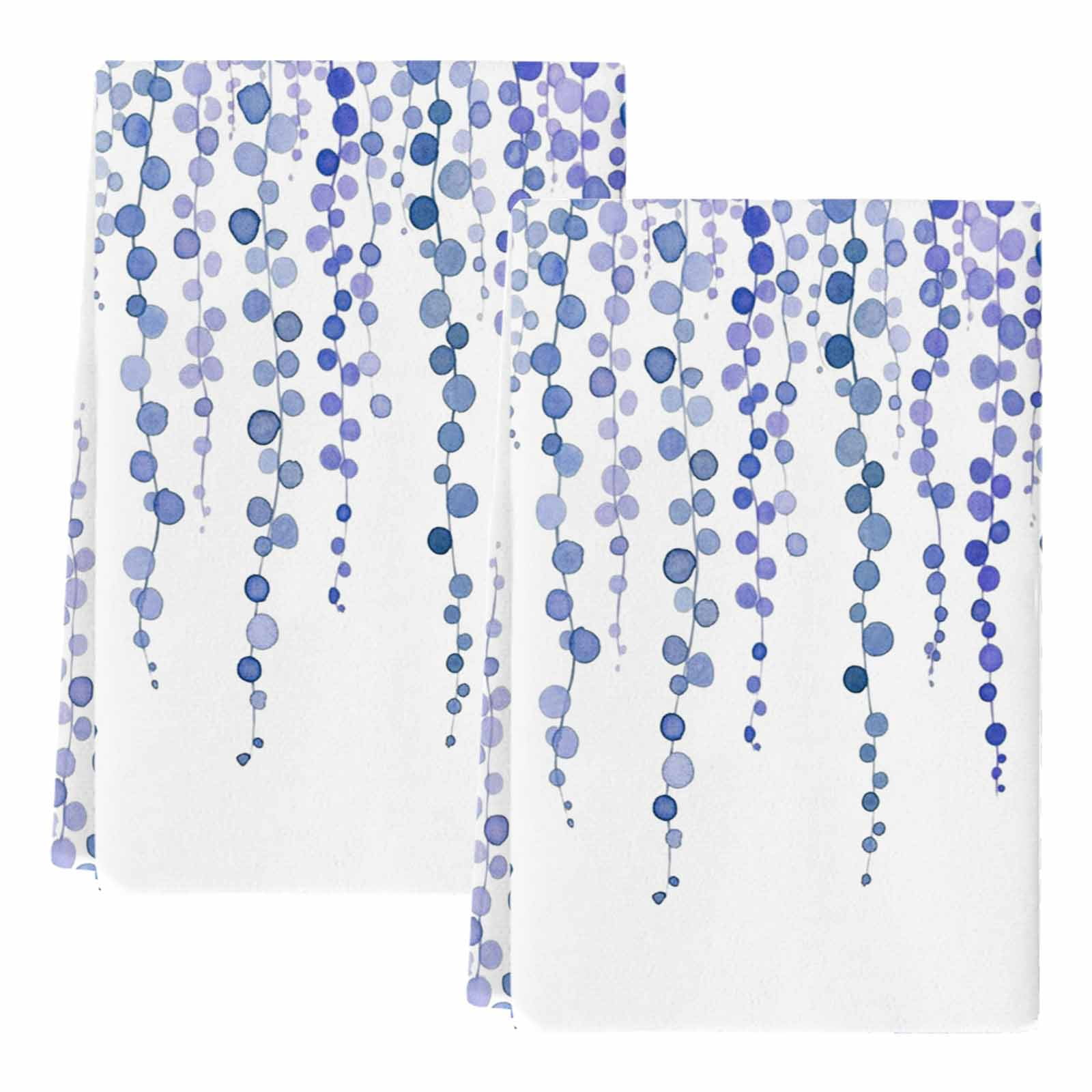 Dish Towels, Blue Polka Dots Vines Absorbent Kitchen Towels 2 PCS ...