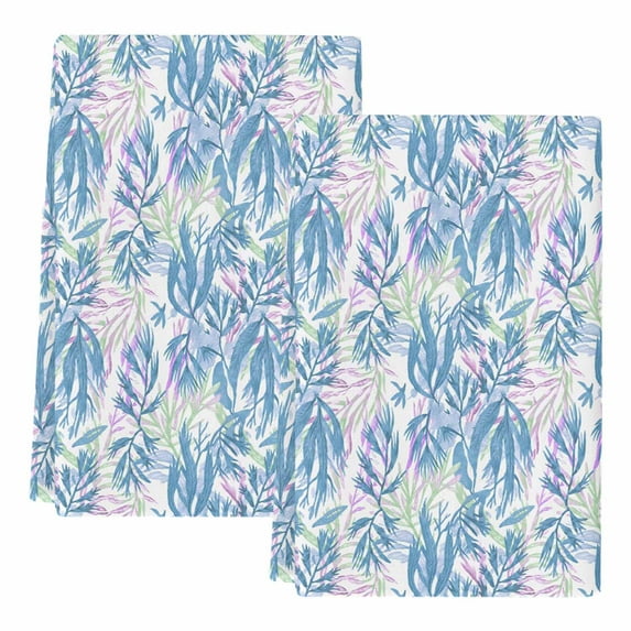 Dish Towels, Blue Seagrass Absorbent Kitchen Towels 2 PCS, Ocean Coral ...
