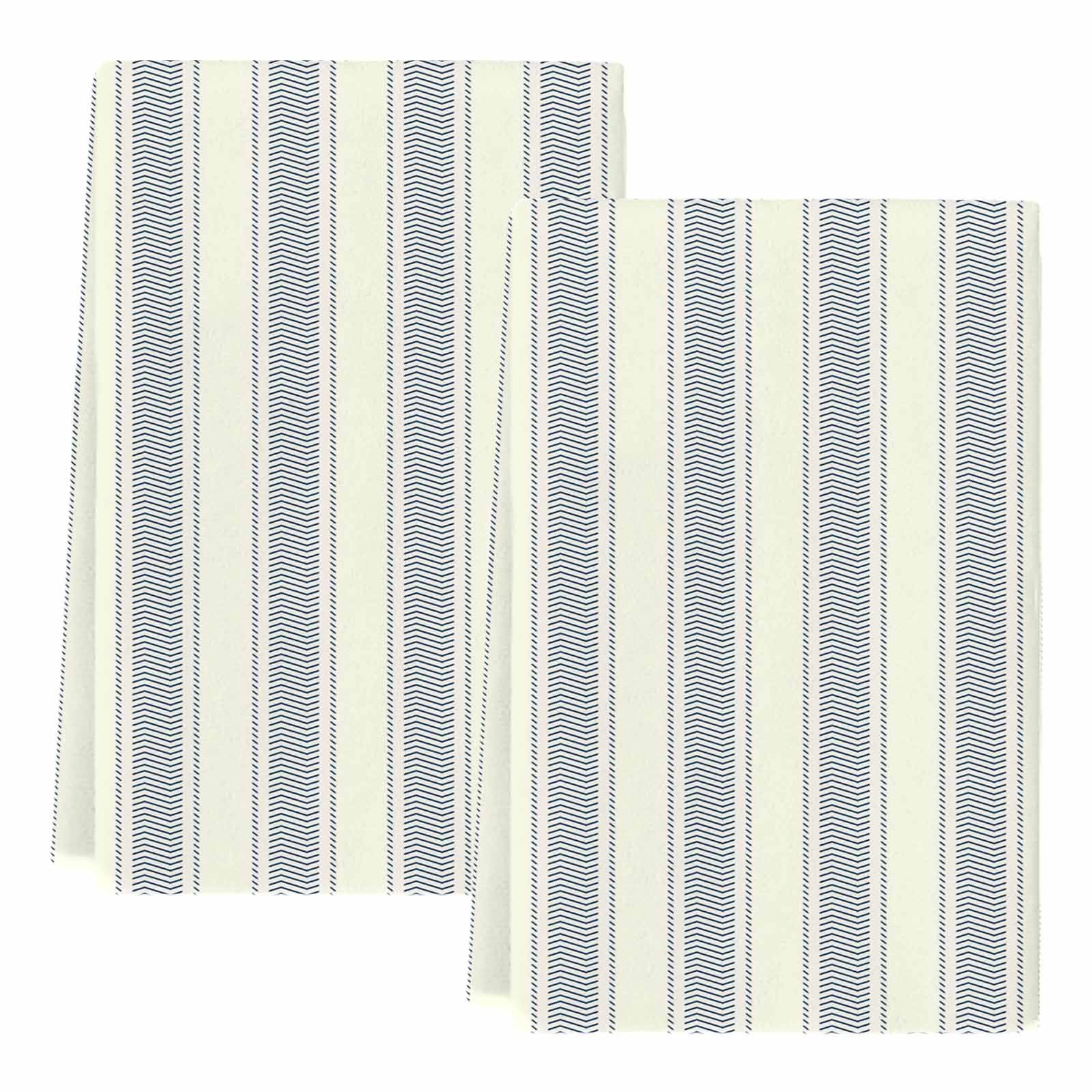 Dish Towels, Blue Stripes Absorbent Kitchen Towels 2 PCS, Vertical ...