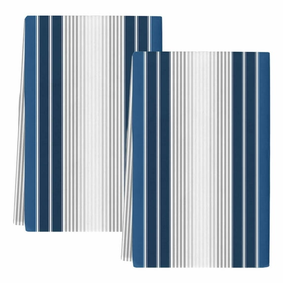 Dish Towels, Blue Vertical Stripes Absorbent Kitchen Towels 2 PCS ...