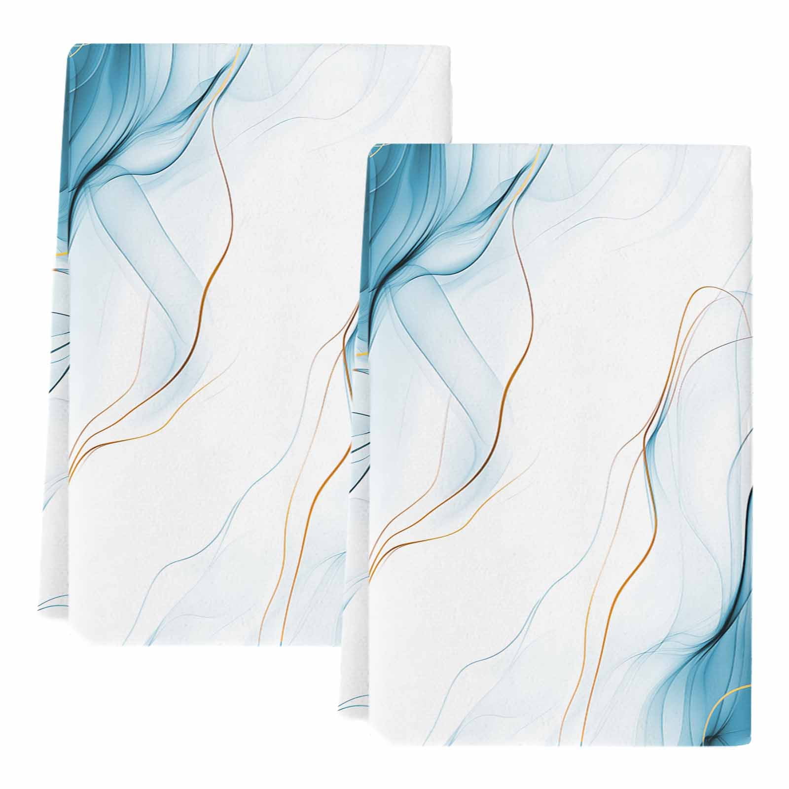 Dish Towels, Blue Water Ripple Absorbent Kitchen Towels 2 PCS, Marble ...