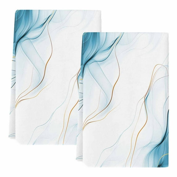 Dish Towels, Blue Water Ripple Absorbent Kitchen Towels 2 PCS, Marble ...