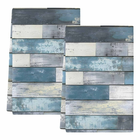 Dish Towels, Blue Wood Grain Absorbent Kitchen Towels 2 PCS, Rustic ...