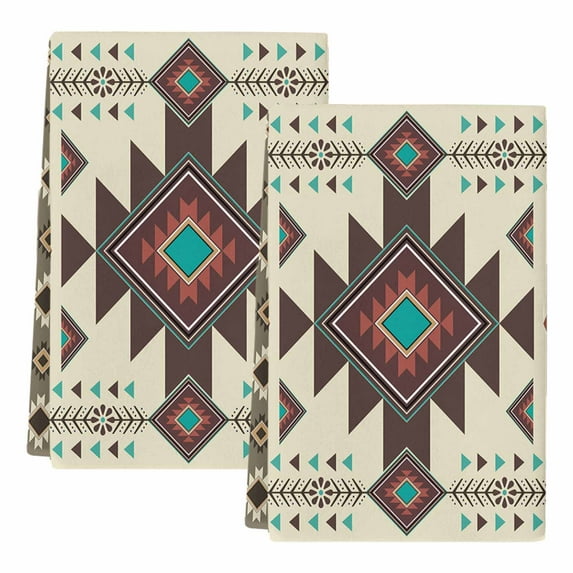 Dish Towels, Bohemian Geometric Absorbent Kitchen Towels 2 PCS, Boho ...