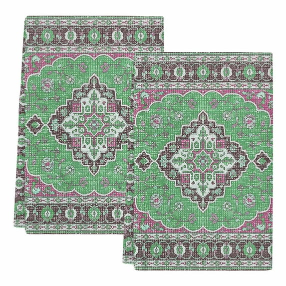 Dish Towels, Boho Flower Absorbent Kitchen Towels 2 PCS, Pink Green ...