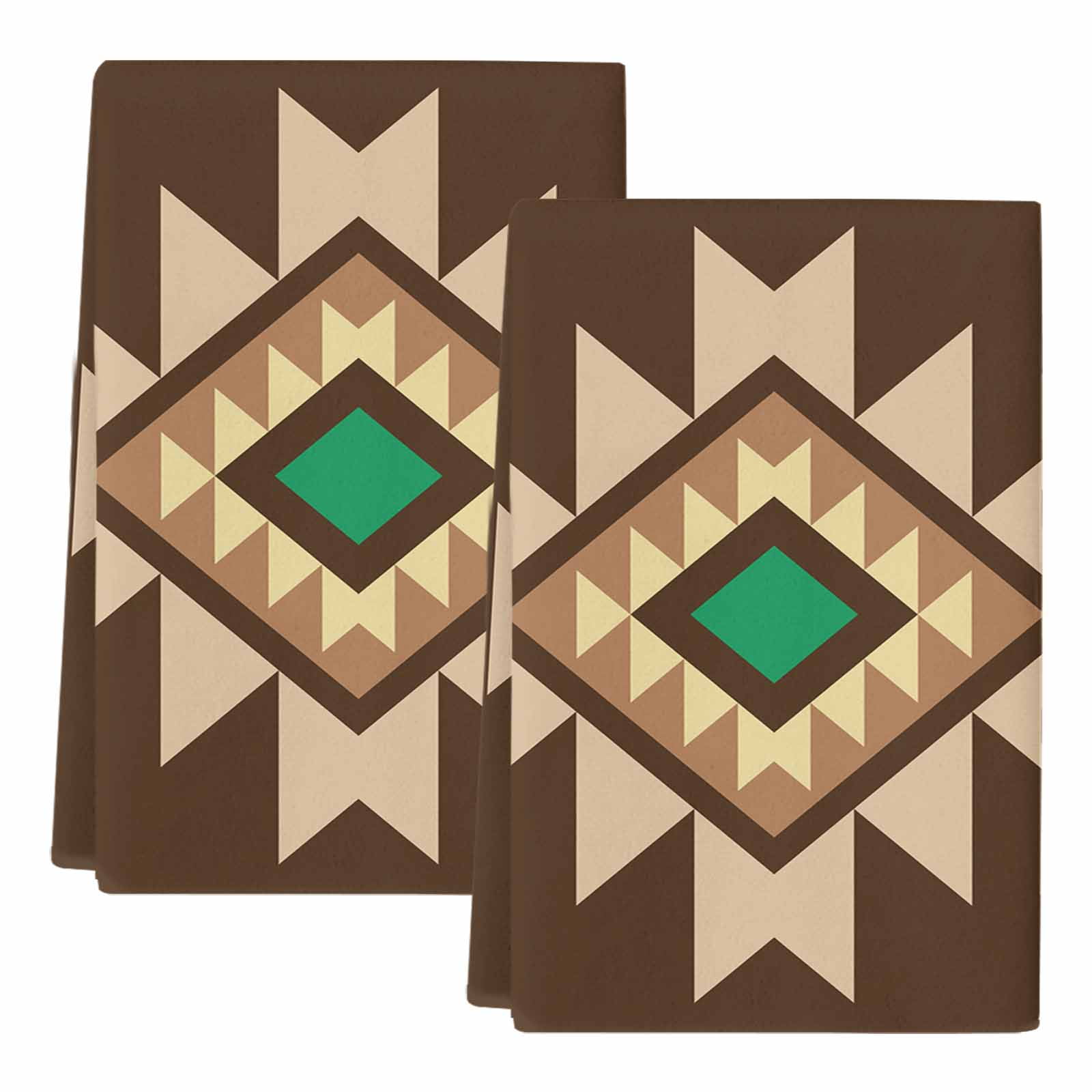 Dish Towels, Brown Aztec Absorbent Kitchen Towels 2 PCS, Boho Western ...