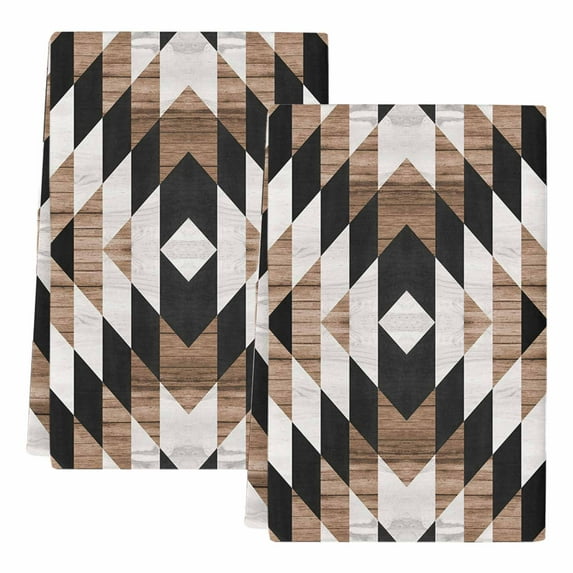Dish Towels, Brown Black Wood Grain Absorbent Kitchen Towels 2 PCS ...