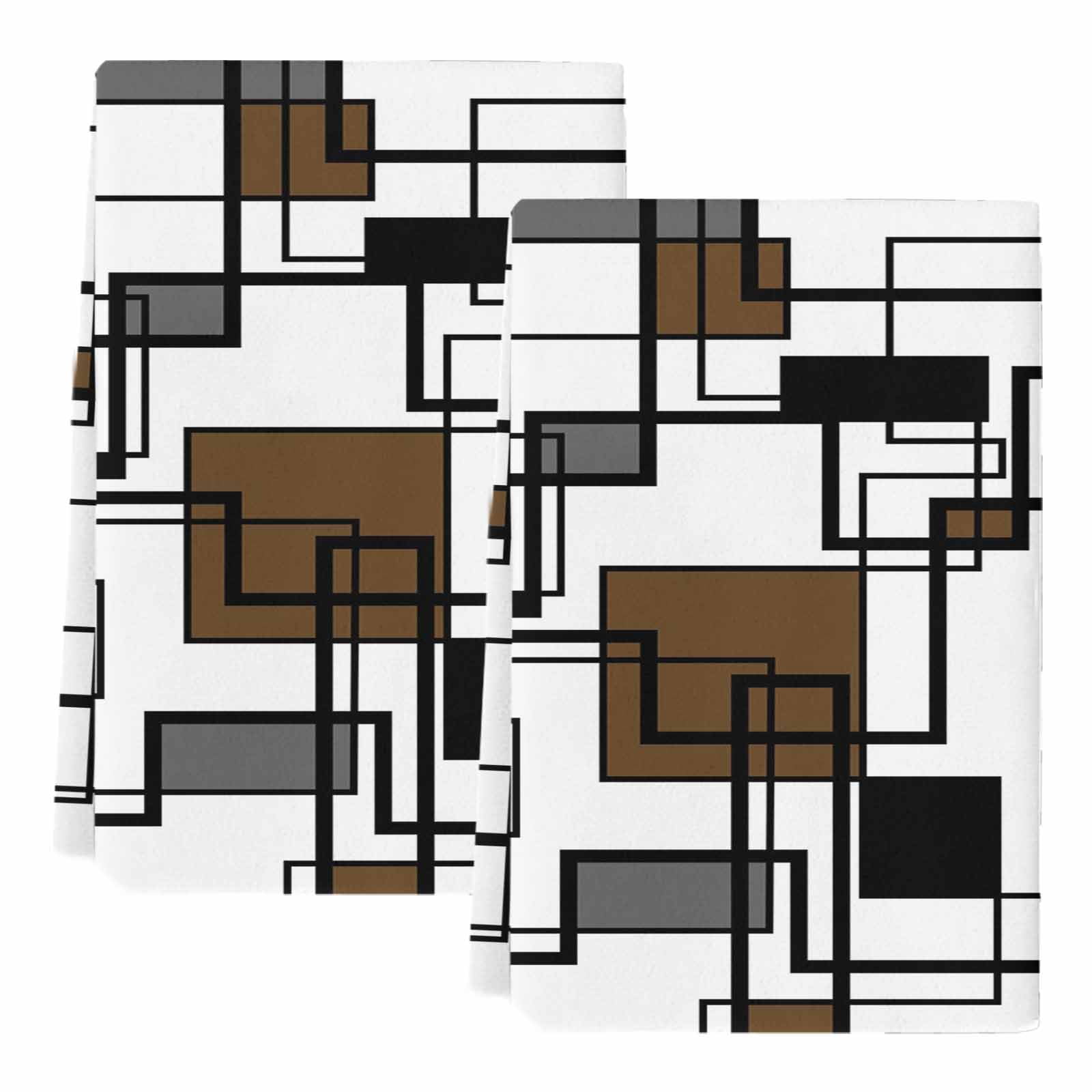 Dish Towels, Brown Modern Geometric Absorbent Kitchen Towels 2 PCS ...