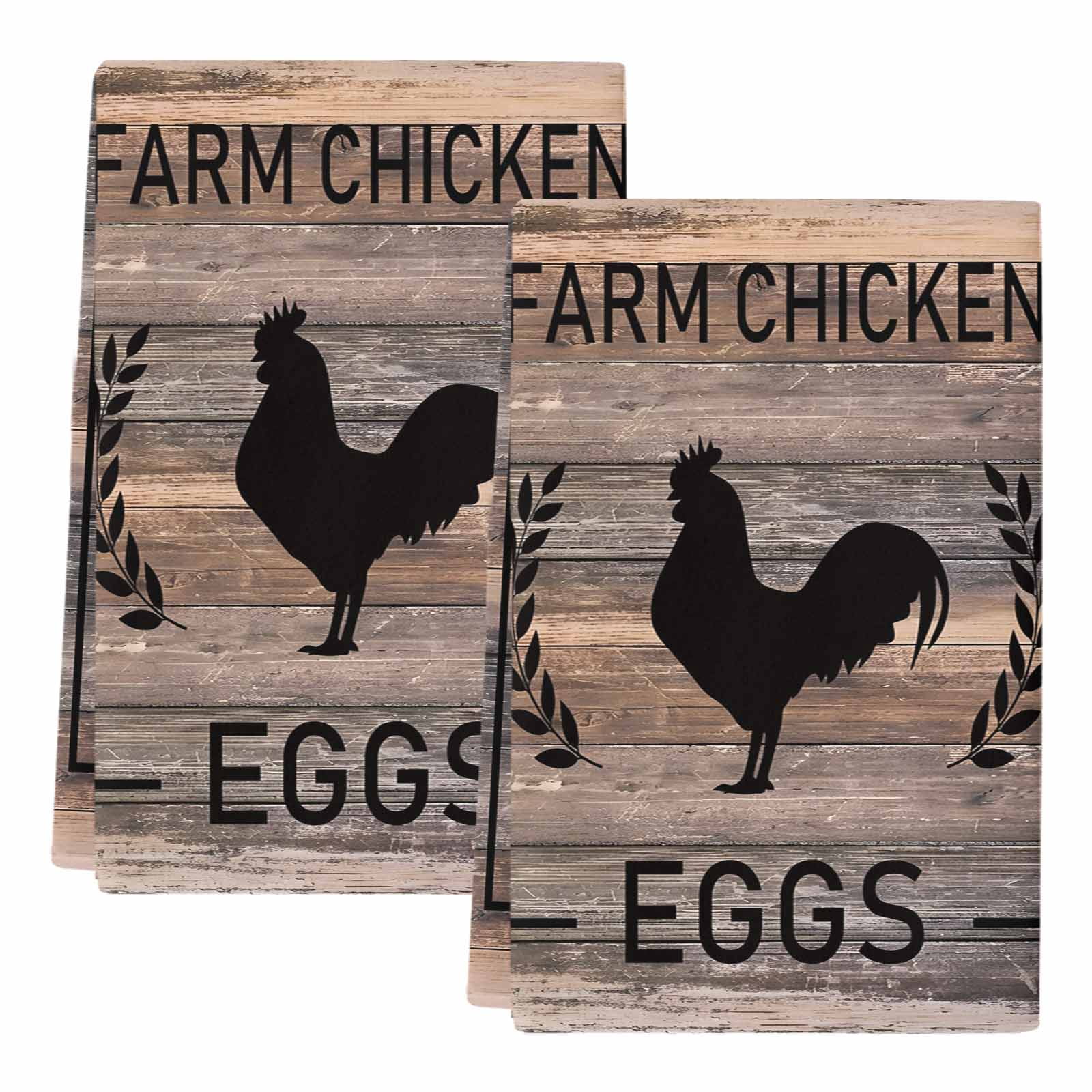 Dish Towels, Chicken Eggs Absorbent Kitchen Towels 2 PCS, Farmhouse ...