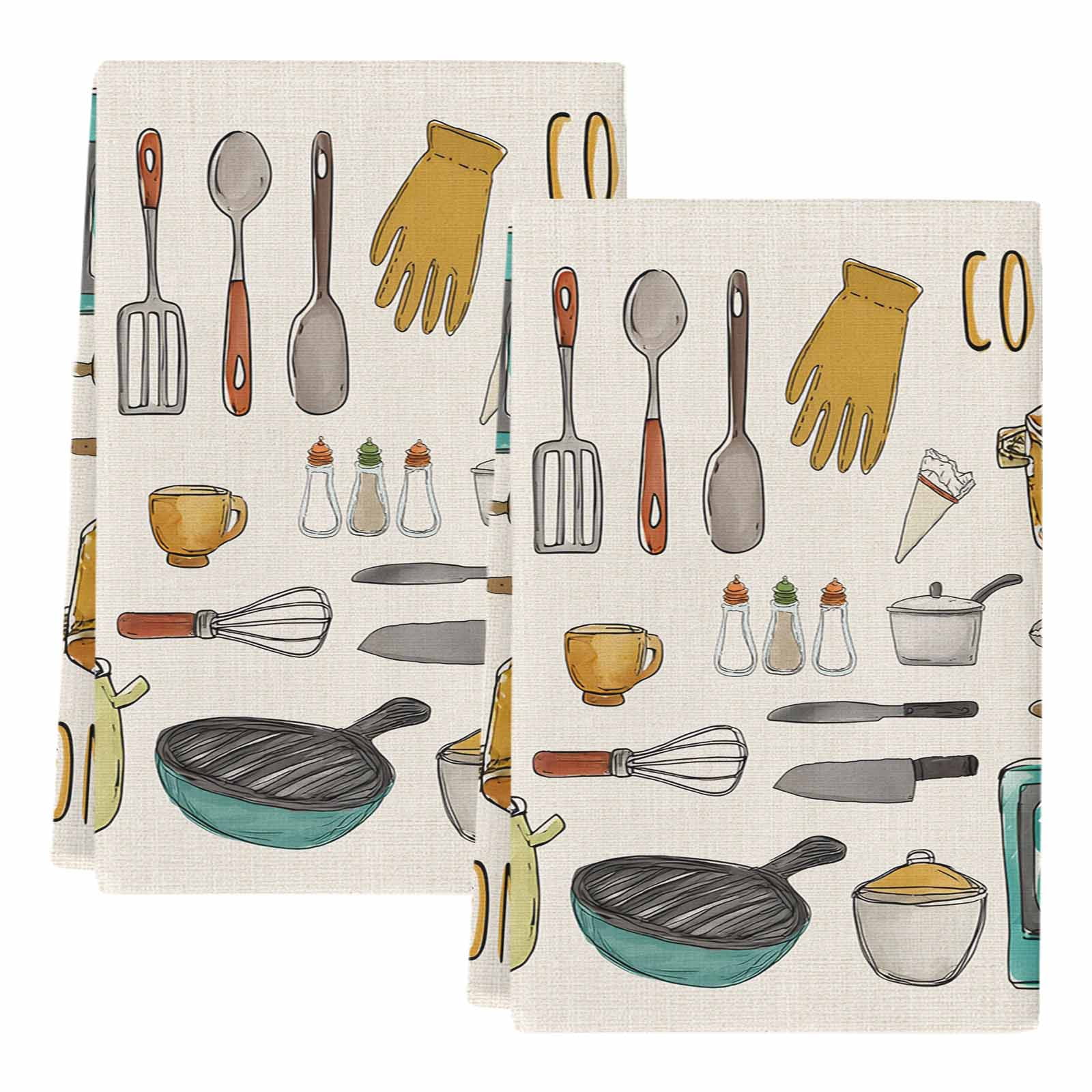 Dish Towels, Cooking Kitchenware Absorbent Kitchen Towels 2 PCS ...