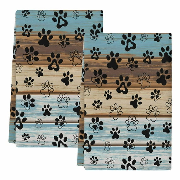 Dish Towels, Dog Claw Paw Print Absorbent Kitchen Towels 2 PCS, Pet ...