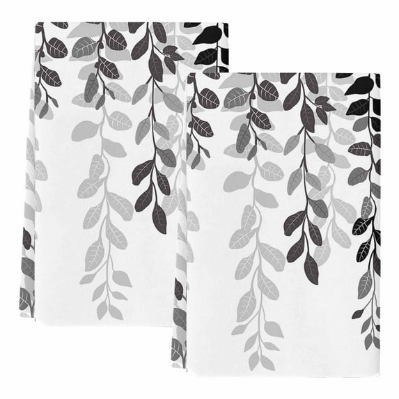 Dish Towels, Eucalyptus Leaves Absorbent Kitchen Towels 2 PCS, Abstract ...