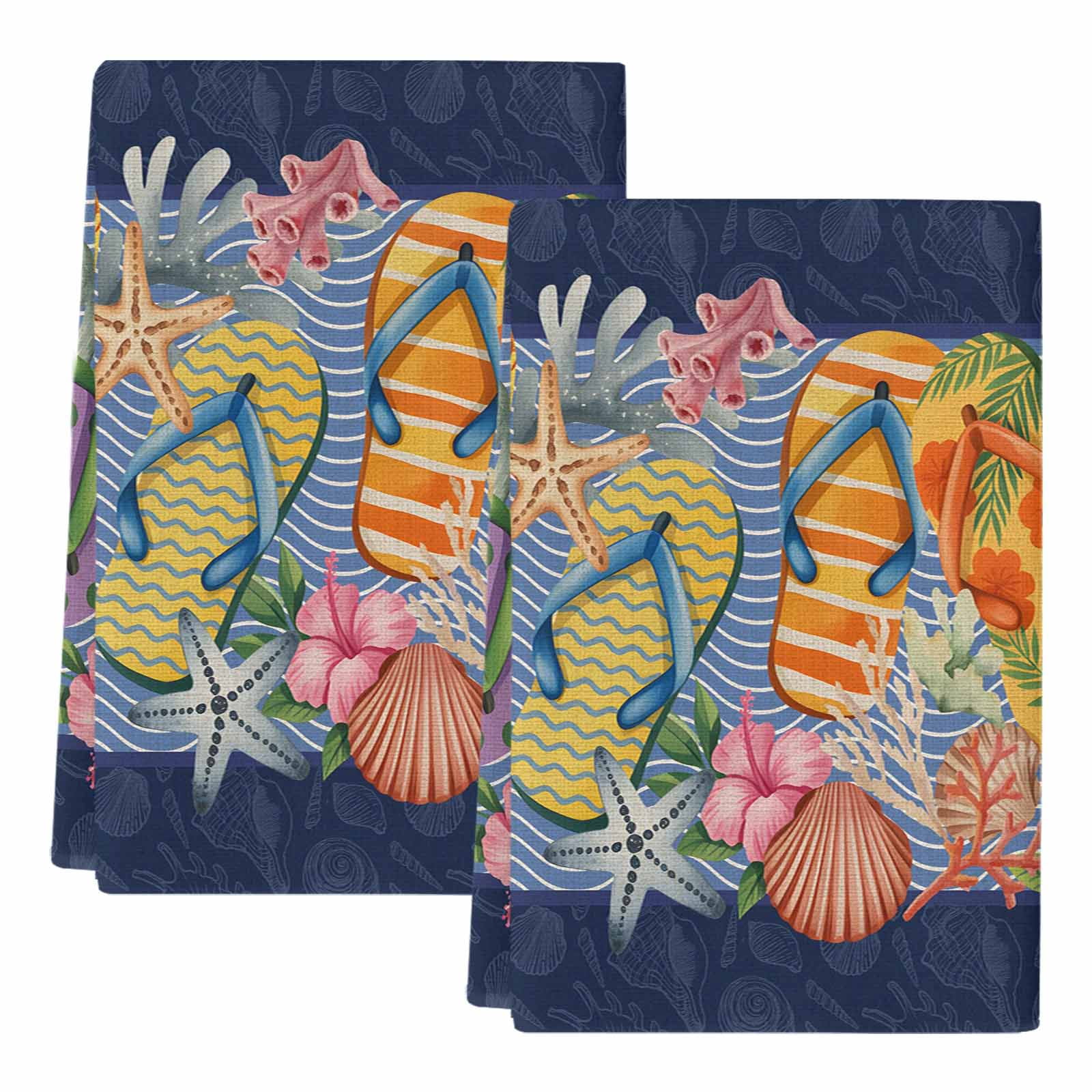 Dish Towels, Flip Flops Absorbent Kitchen Towels 2 PCS, Slippers Summer ...