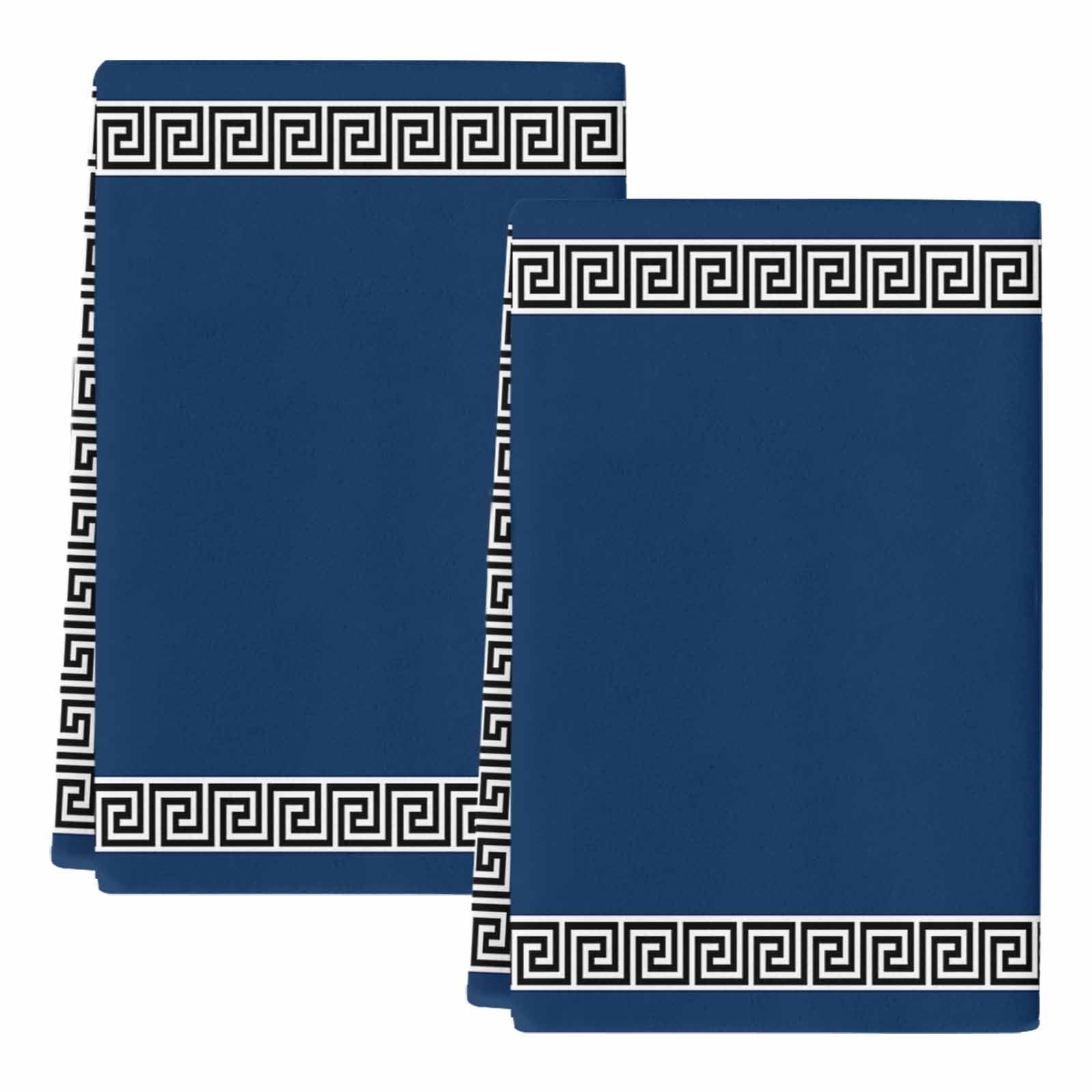 Dish Towels, Geometric Greek Key Design Absorbent Kitchen Towels 2 PCS ...