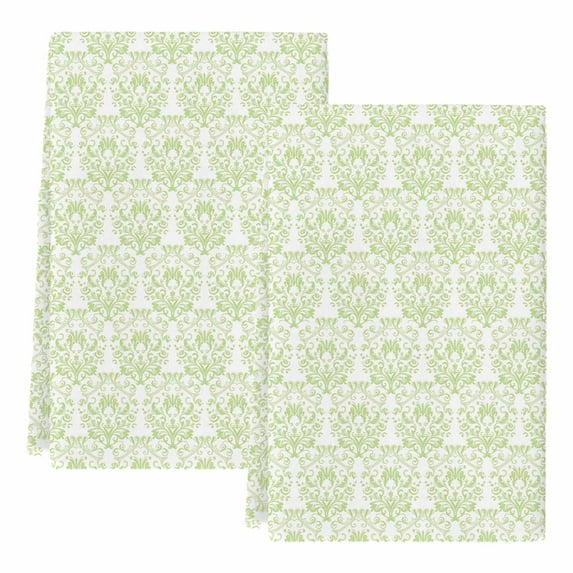 Dish Towels, Green Baroque Pattern Absorbent Kitchen Towels 2 PCS ...