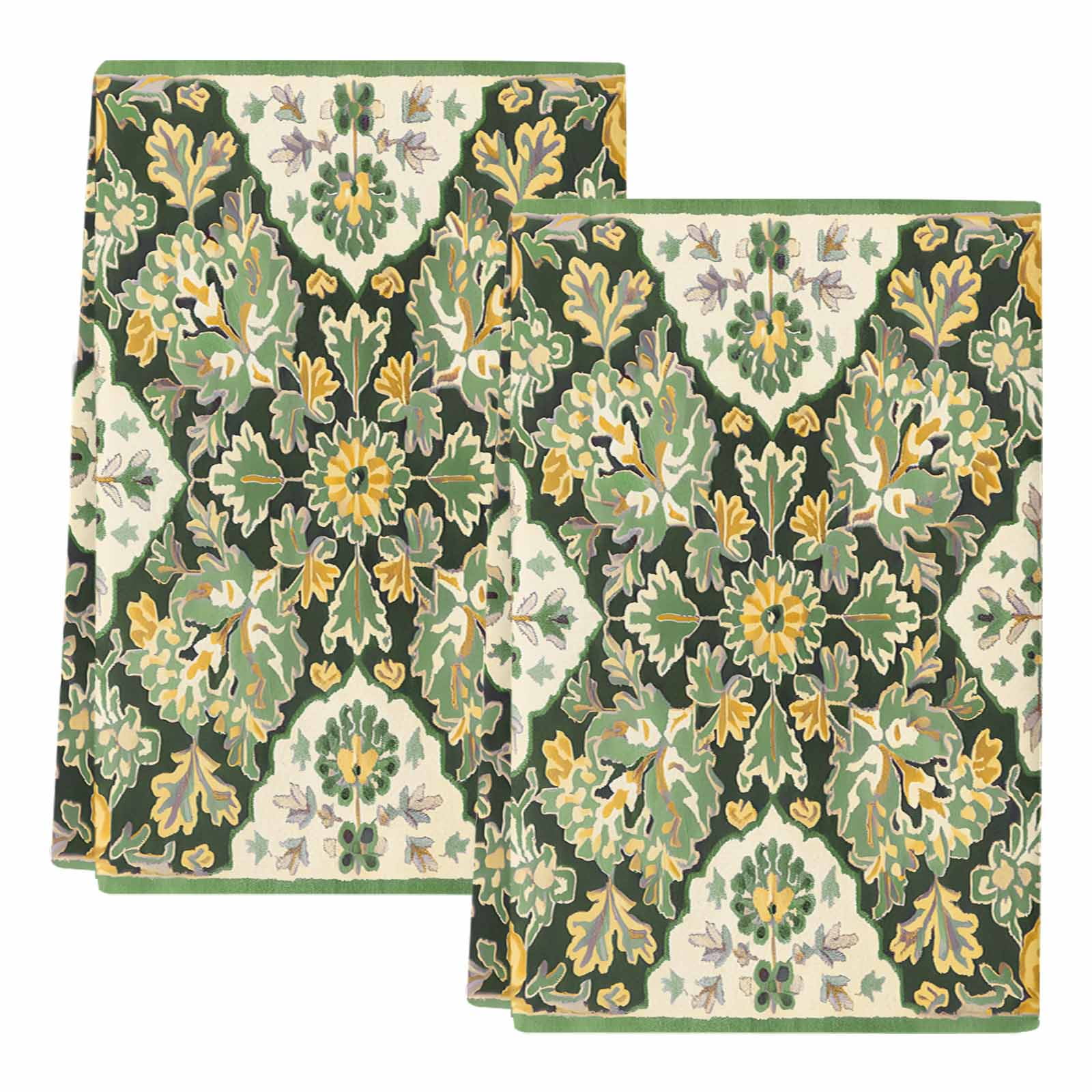 Dish Towels, Green Yellow Boho Flower Absorbent Kitchen Towels 2 PCS ...