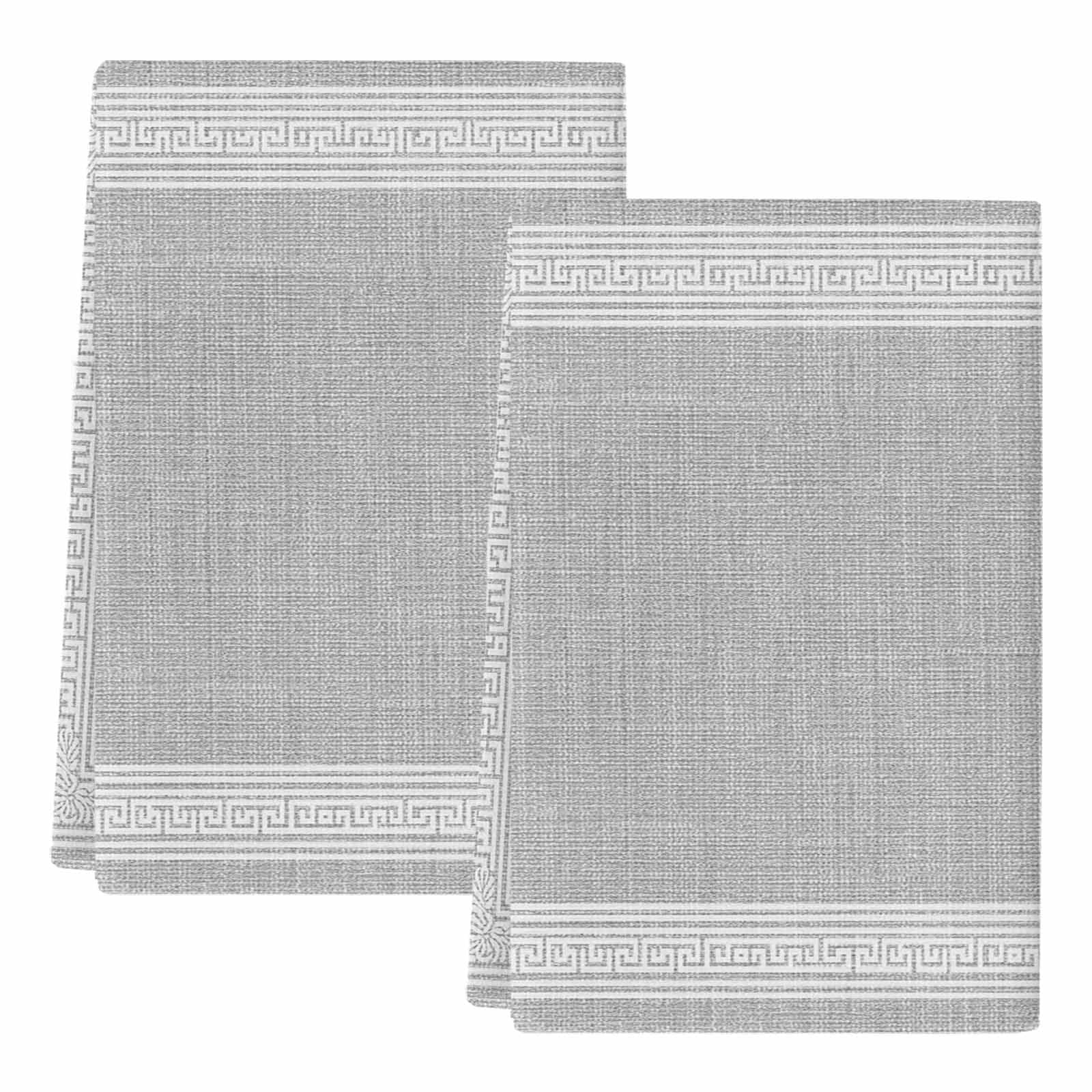 Dish Towels, Grey Linen Key Design Absorbent Kitchen Towels 2 PCS ...