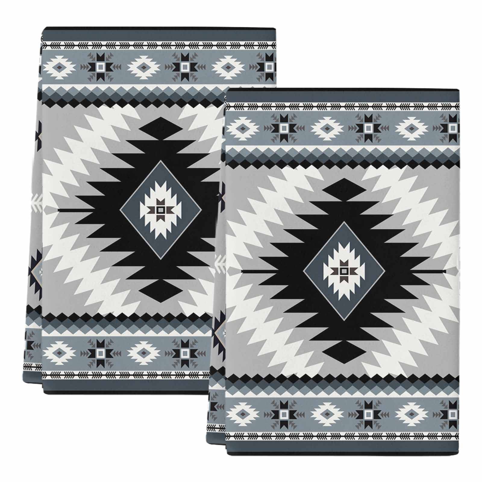 Dish Towels, Haze Blue Bohemian Absorbent Kitchen Towels 2 PCS, Aztec ...