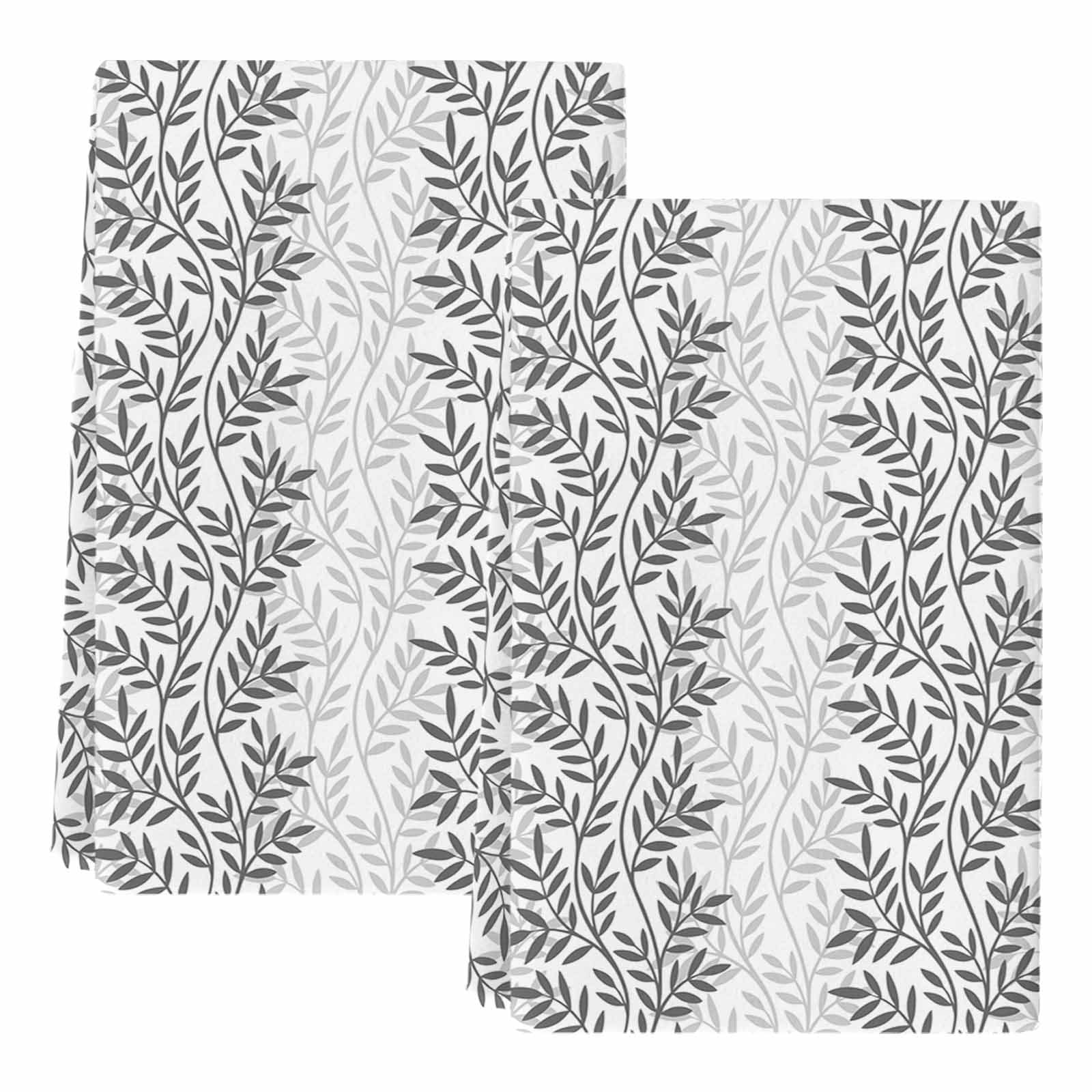 Dish Towels, Leaf Tree Branch Absorbent Kitchen Towels 2 PCS, Ombre ...