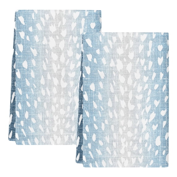 Dish Towels, Misty Blue Dots Linen Absorbent Kitchen Towels 2 PCS ...