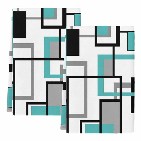Dish Towels, Modern Geometric Abstract Absorbent Kitchen Towels 2 PCS ...