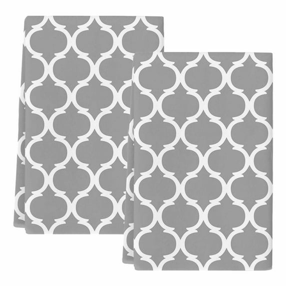 Dish Towels, Moroccan Lattice Absorbent Kitchen Towels 2 PCS, Grey ...