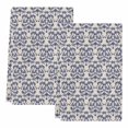 Dish Towels, Navy Blue Baroque Pattern Absorbent Kitchen Towels 2 PCS ...