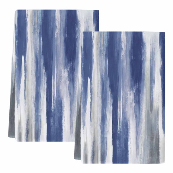 Dish Towels, Navy Blue Grey Absorbent Kitchen Towels 2 PCS, Abstract ...