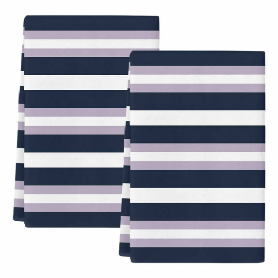 Dish Towels, Navy Blue Stripes Absorbent Kitchen Towels 2 PCS, Purple ...