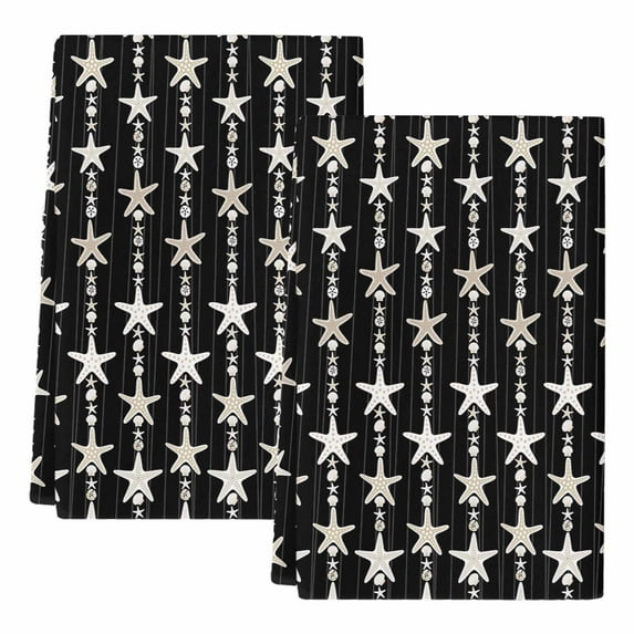 Dish Towels, Ocean Starfish Absorbent Kitchen Towels 2 PCS, Shell Conch ...