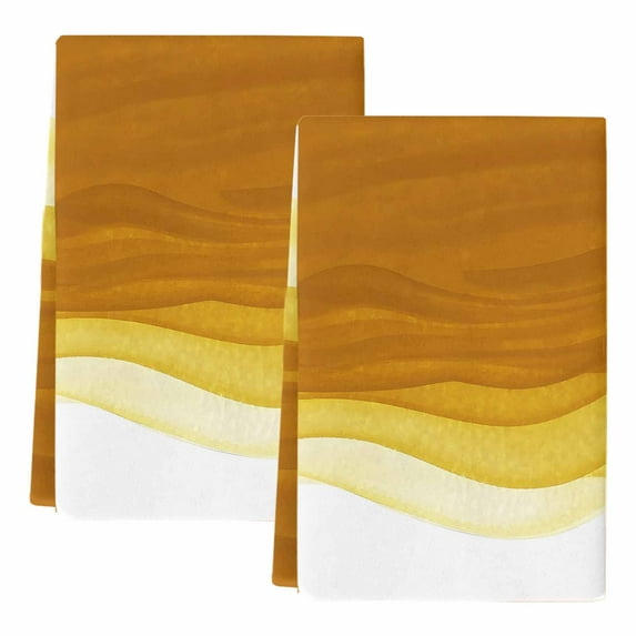 Dish Towels, Ombre Orange Waves Absorbent Kitchen Towels 2 PCS ...