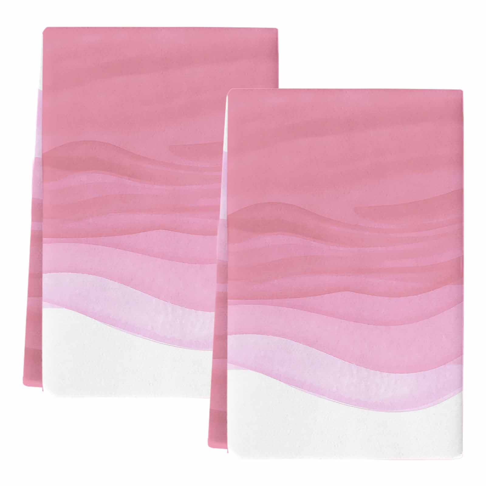 Dish Towels, Ombre Pink Waves Absorbent Kitchen Towels 2 PCS, Abstract ...