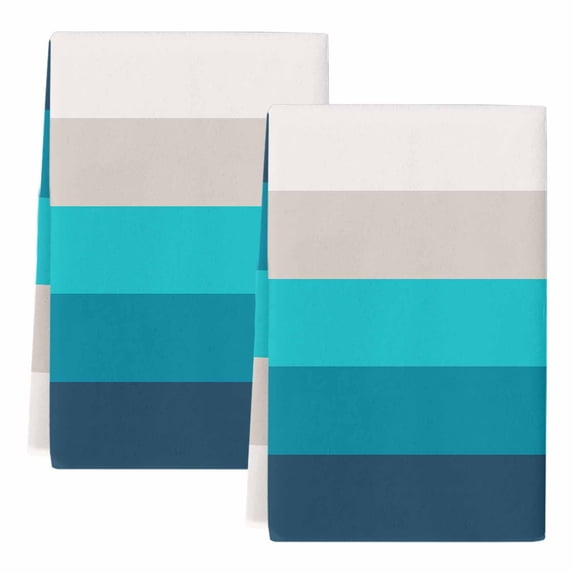Dish Towels, Ombre Teal Blue Stripes Absorbent Kitchen Towels 2 PCS ...