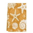 Dish Towels, Orange Coastal Marine Life Absorbent Kitchen Towels 1 PC ...