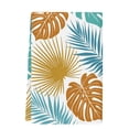 Dish Towels, Orange Teal Monstera Leaves Absorbent Kitchen Towels 1 PC ...