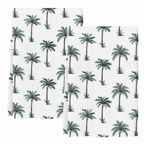 Dish Towels, Palm Trees Absorbent Kitchen Towels 2 PCS, Tropical Plant ...