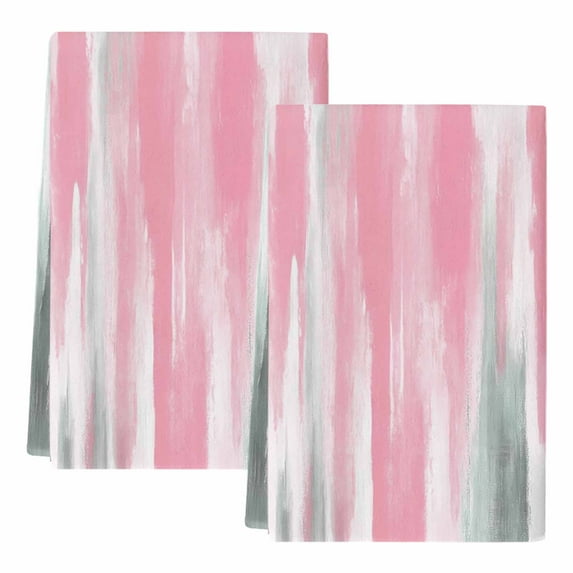 Dish Towels, Pink Grey Absorbent Kitchen Towels 2 PCS, Abstract Art ...
