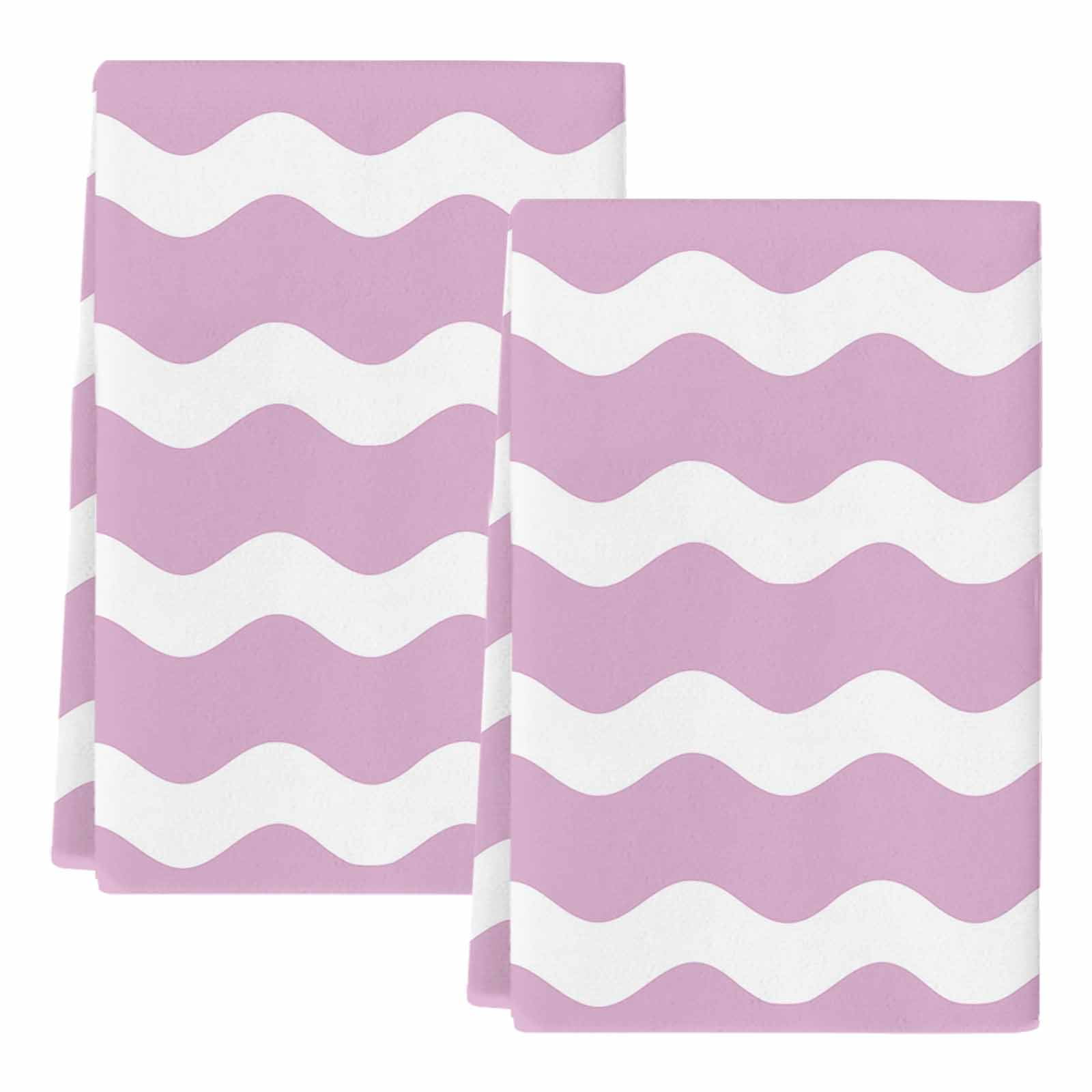 Dish Towels, Pink and White Stripes Absorbent Kitchen Towels 2 PCS, Sea ...
