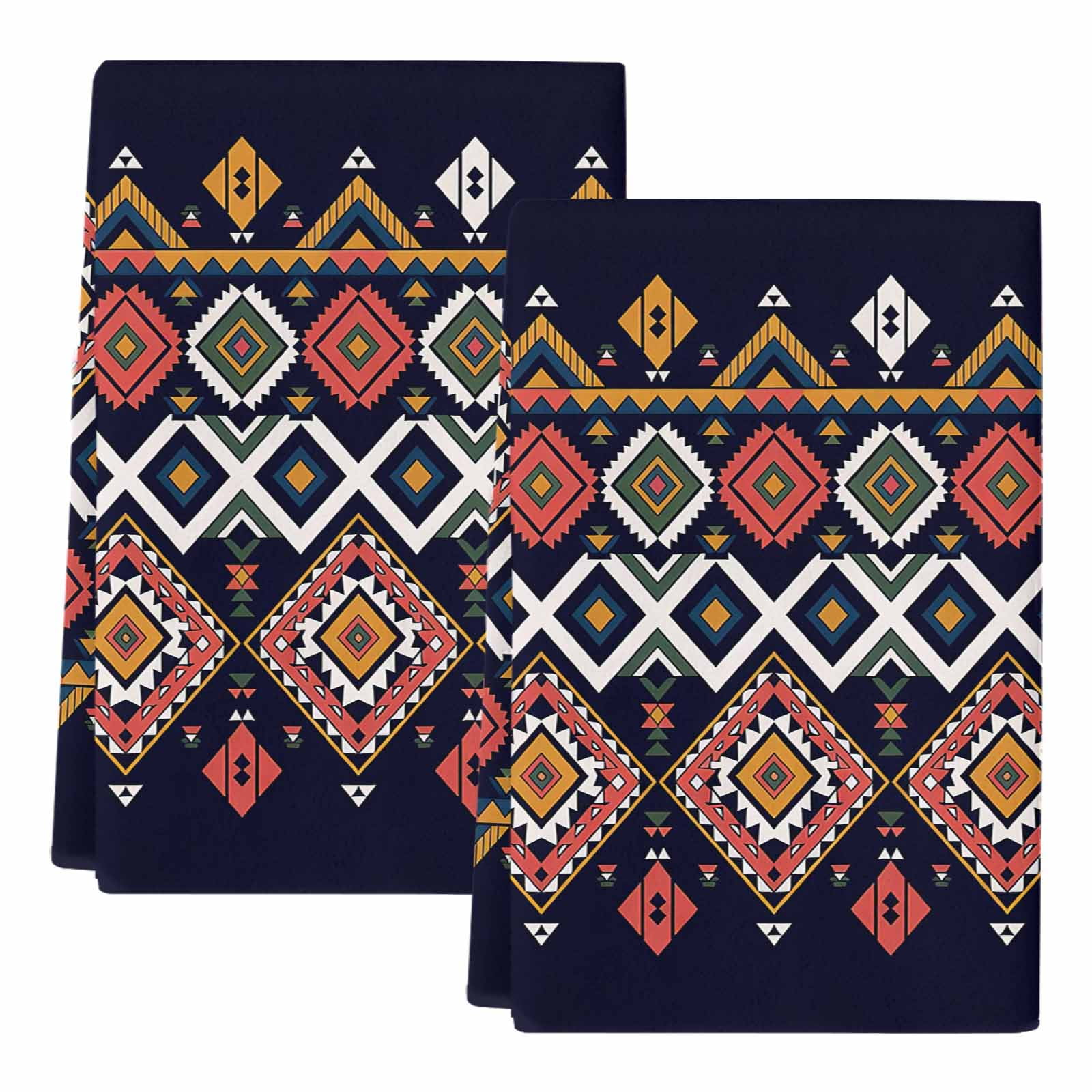 Dish Towels, Pink Yellow Aztec Boho Absorbent Kitchen Towels 2 PCS ...