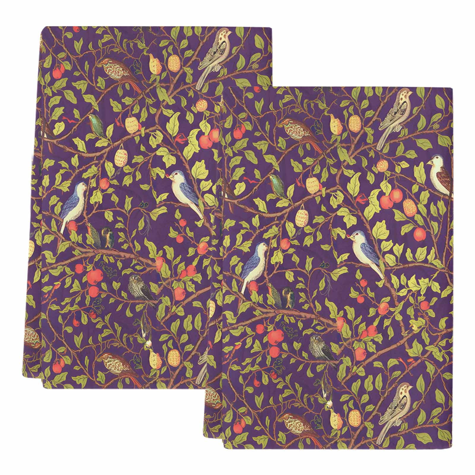 Dish Towels, Purple Bird Absorbent Kitchen Towels 2 PCS, Berry Tree ...