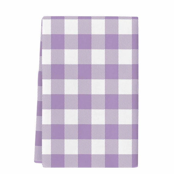 Dish Towels, Purple Buffalo Check Plaid Absorbent Kitchen Towels 1 PC ...