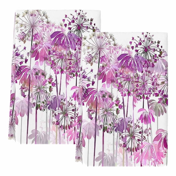Dish Towels, Purple Dandelion Absorbent Kitchen Towels 2 PCS, Spring ...