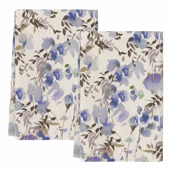 Dish Towels, Purple Floral Absorbent Kitchen Towels 2 PCS, Watercolor ...