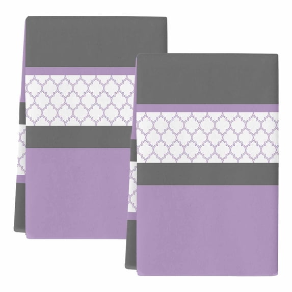 Dish Towels, Purple Gray Geometric Absorbent Kitchen Towels 2 PCS ...