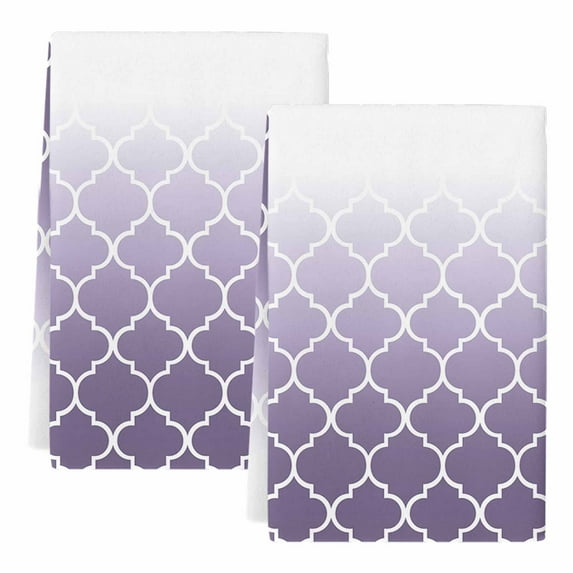 Dish Towels, Purple Ombre Gradual Color Absorbent Kitchen Towels 2 PCS ...