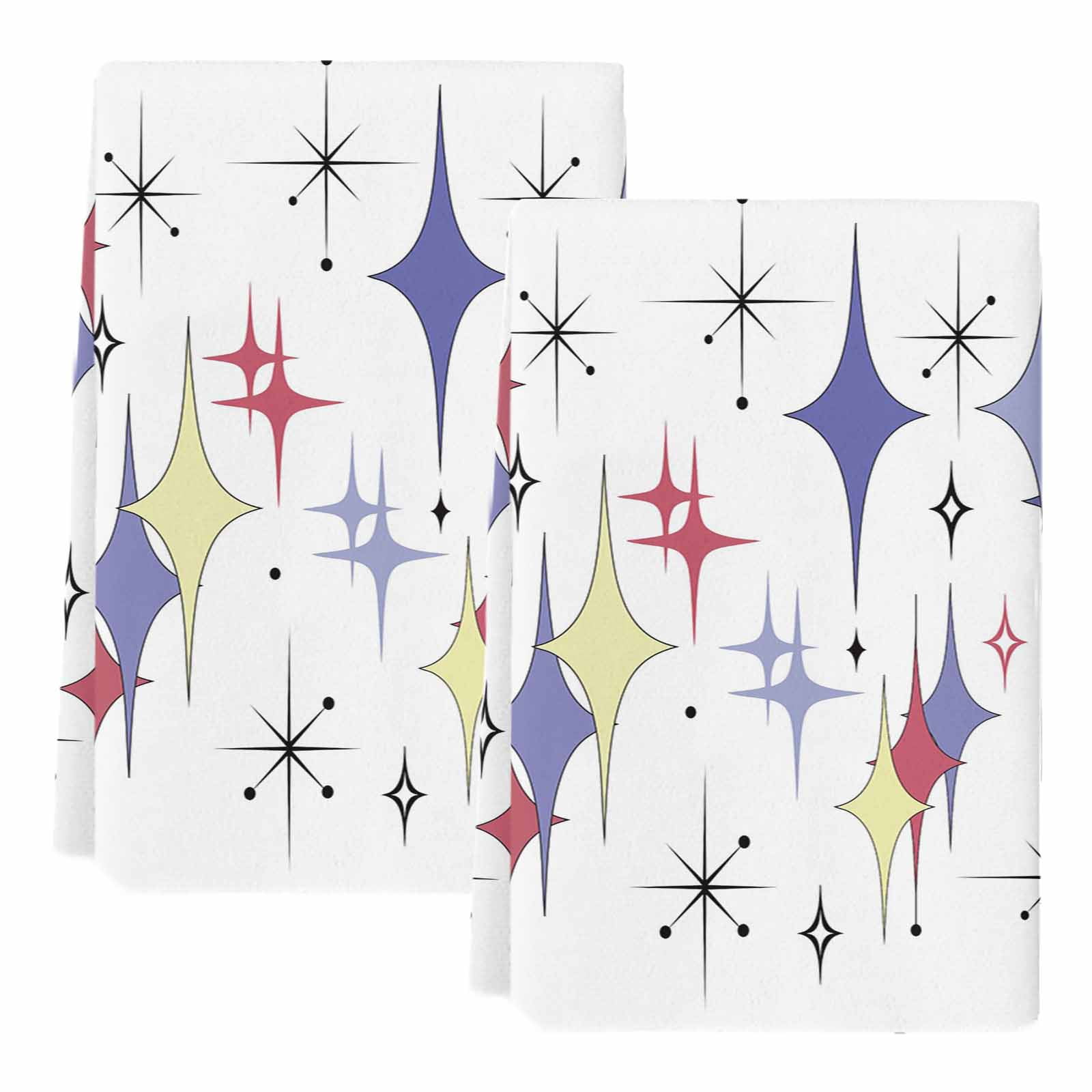 Dish Towels, Purple Yellow Pink Diamond Absorbent Kitchen Towels 2 PCS ...