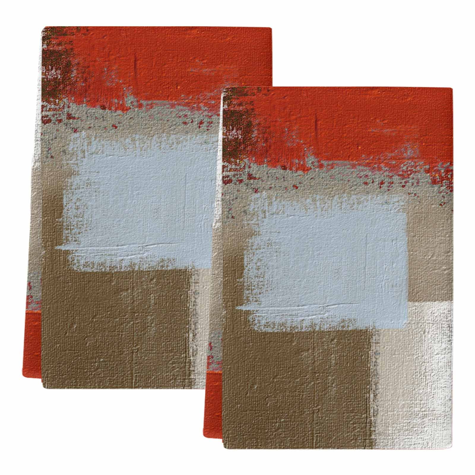 Dish Towels, Red Brown Abstract Painting Absorbent Kitchen Towels 2 PCS ...