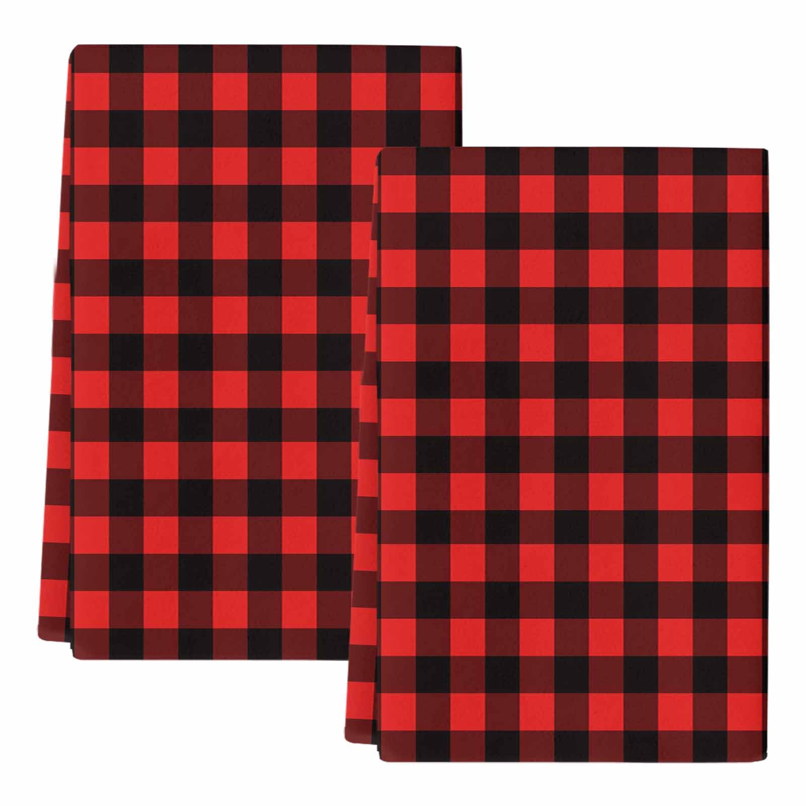 Dish Towels, Red Buffalo Plaid Absorbent Kitchen Towels 2 PCS, Pastoral ...